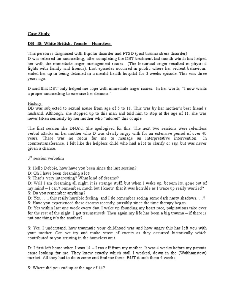Case Study | PDF | Psychological Trauma | Anger