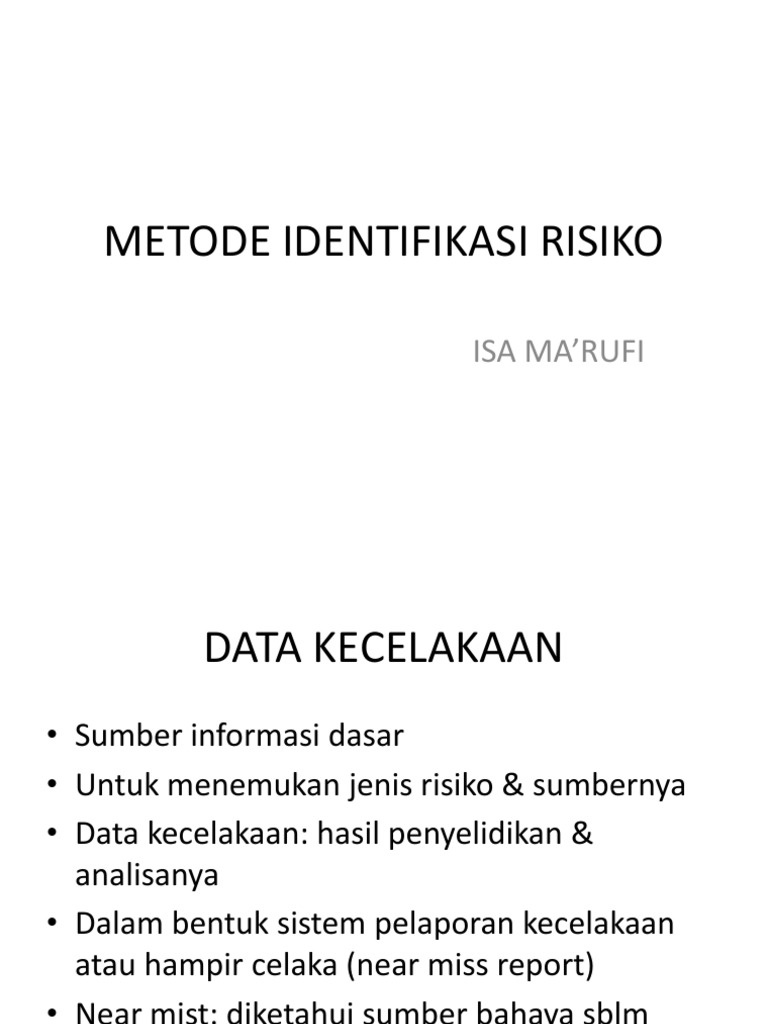 Metode Identifikasi Risiko | PDF