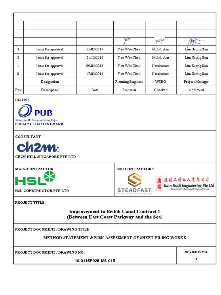 Method Statement - Sheet Piling Works | Download Free PDF | Deep Foundation | Infrastructure