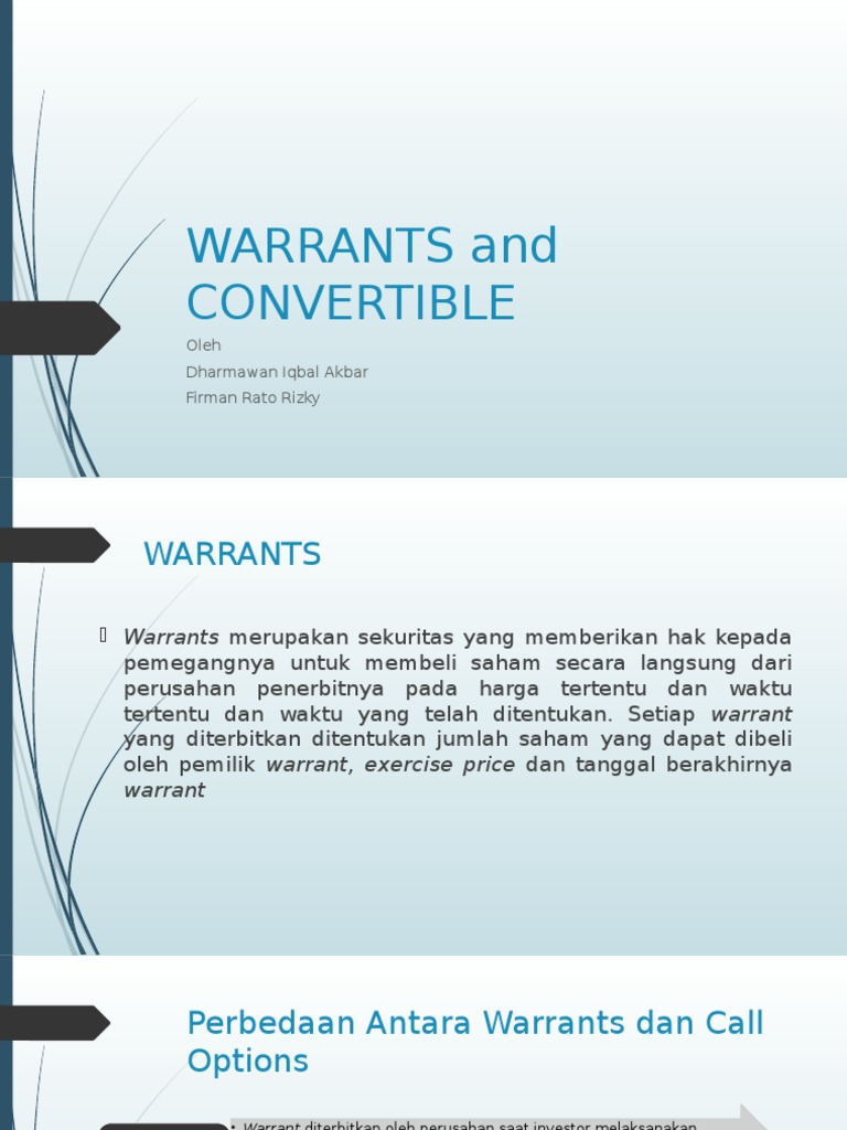 Warrants and Convertible | PDF | Hukum