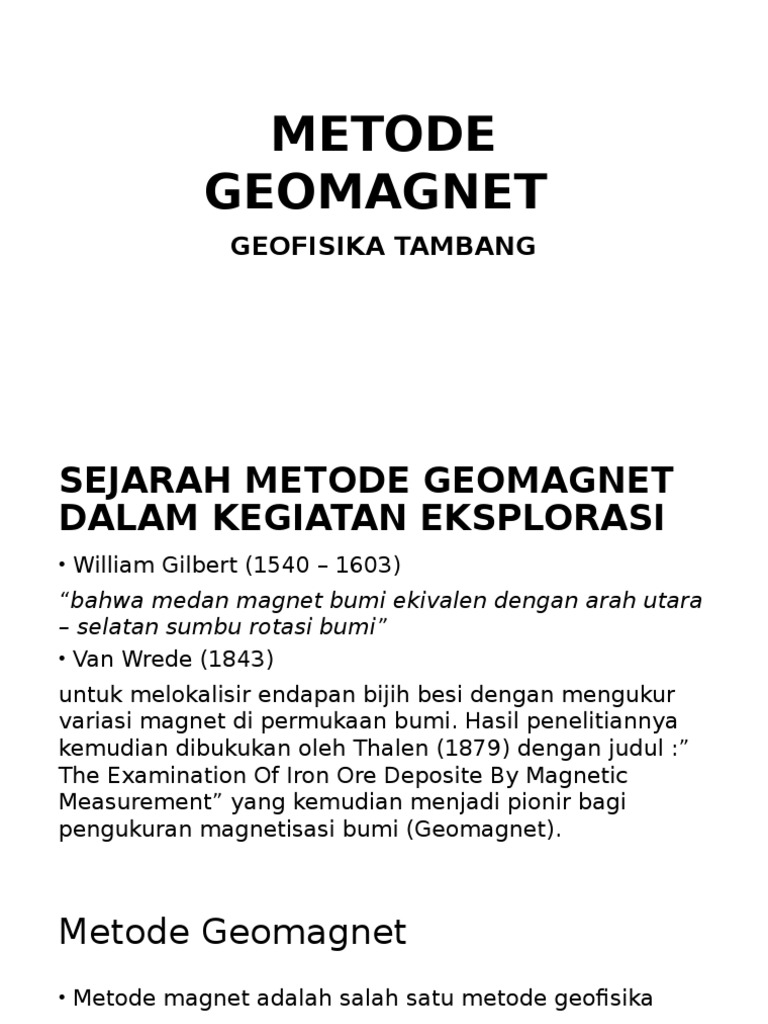 Metode Geomagnet | PDF | Sains & Matematika | Teknologi & Rekayasa