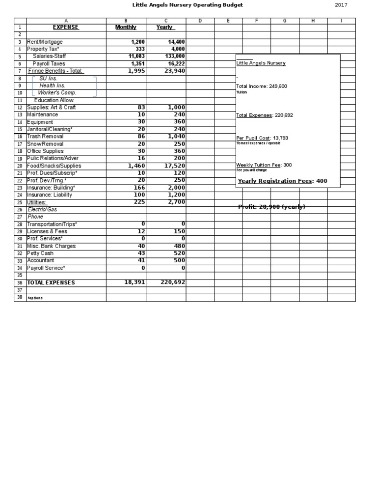 Operating Budget Template | PDF