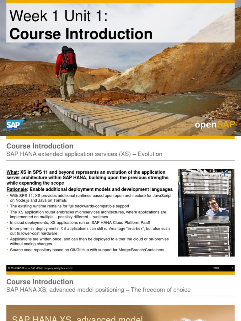OpenSAP Hana5 Week 01 Unit 01 CIN Presentation | PDF | Cloud Computing | Sap Se