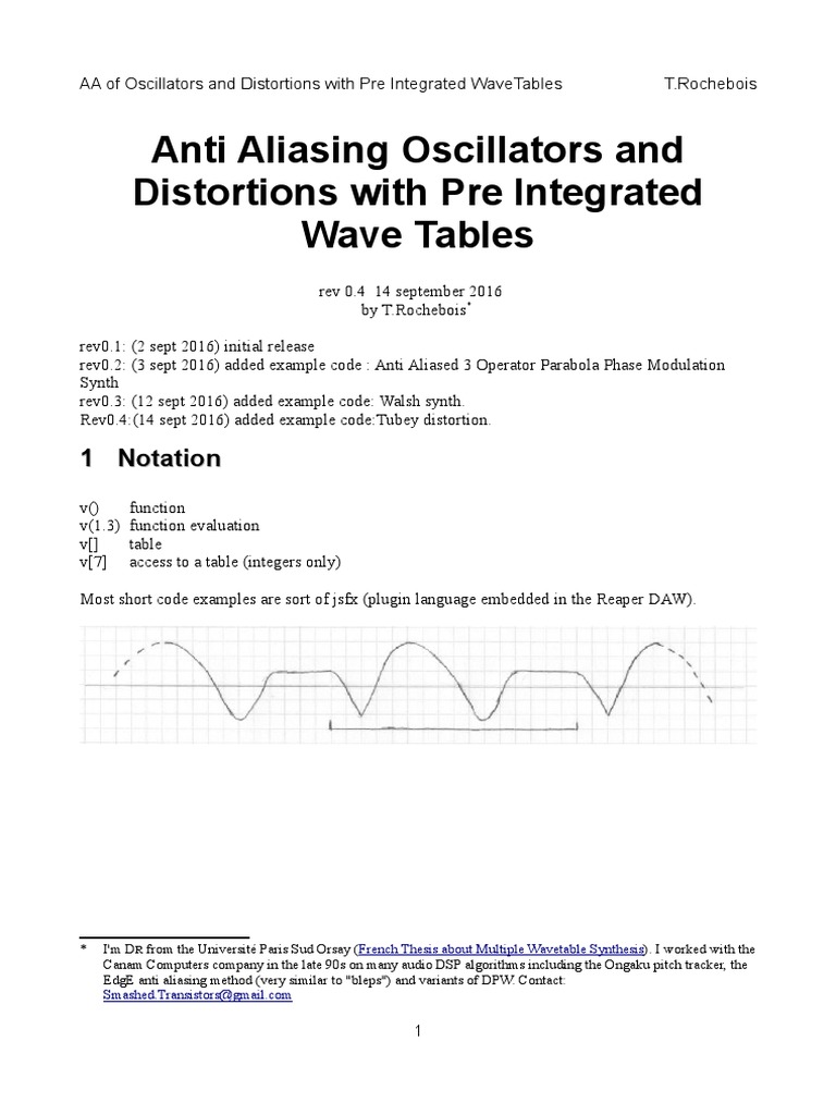 Differentiated Polynomial Wave Tables | PDF | Interpolation | Sampling (Signal Processing)
