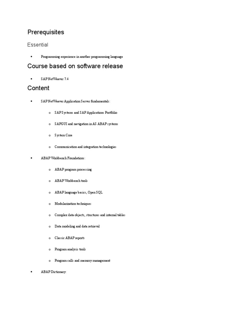 Prerequisites: Essential | PDF | Computer Engineering | Information ...