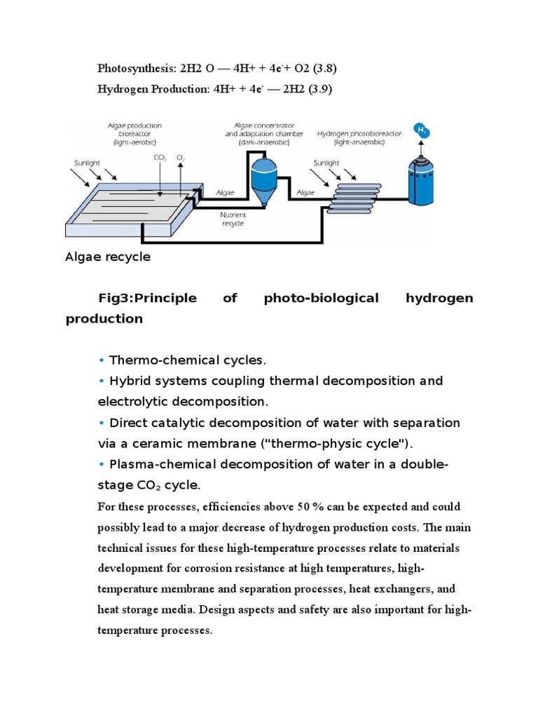 Fig3:Principle of Photo-Biological Hydrogen Production | PDF