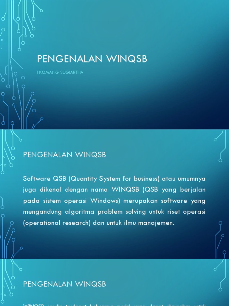 Pengenalan WINQSB | PDF | Bisnis | Komputer