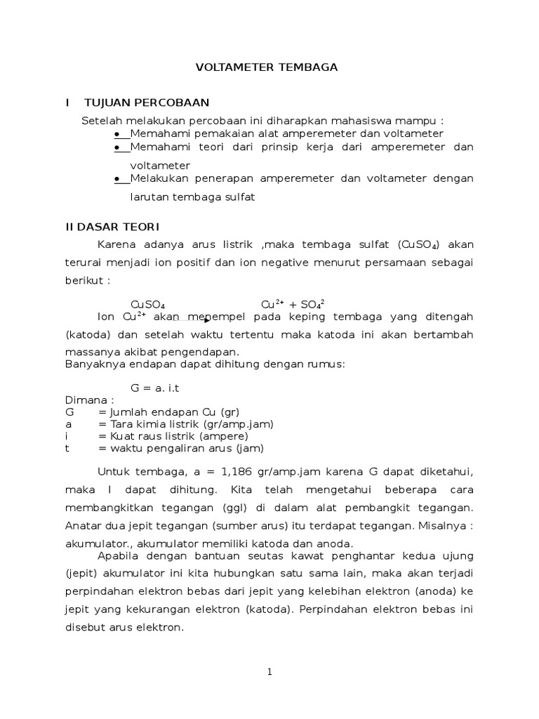 Voltameter Tembaga | PDF
