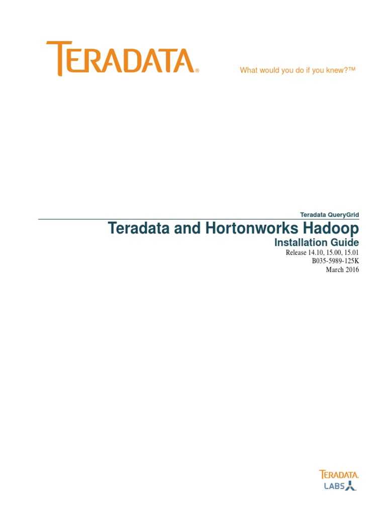 Teradata and Hortonworks Hadoop PDF | PDF