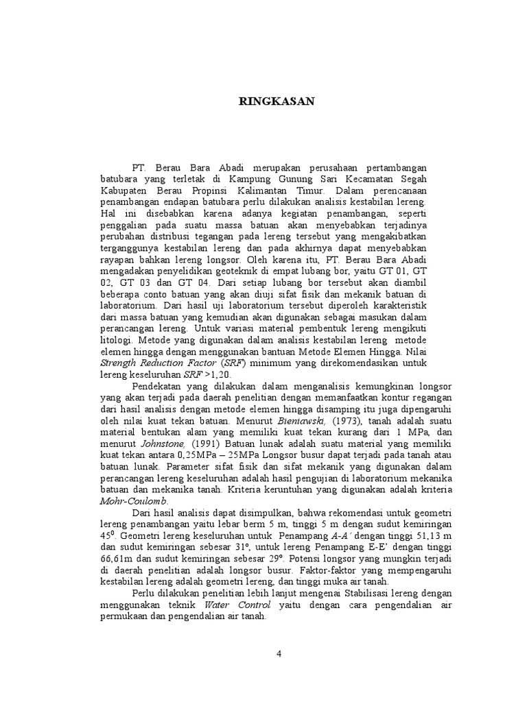 Contoh Ringkasan Abstrak Skripsi | PDF