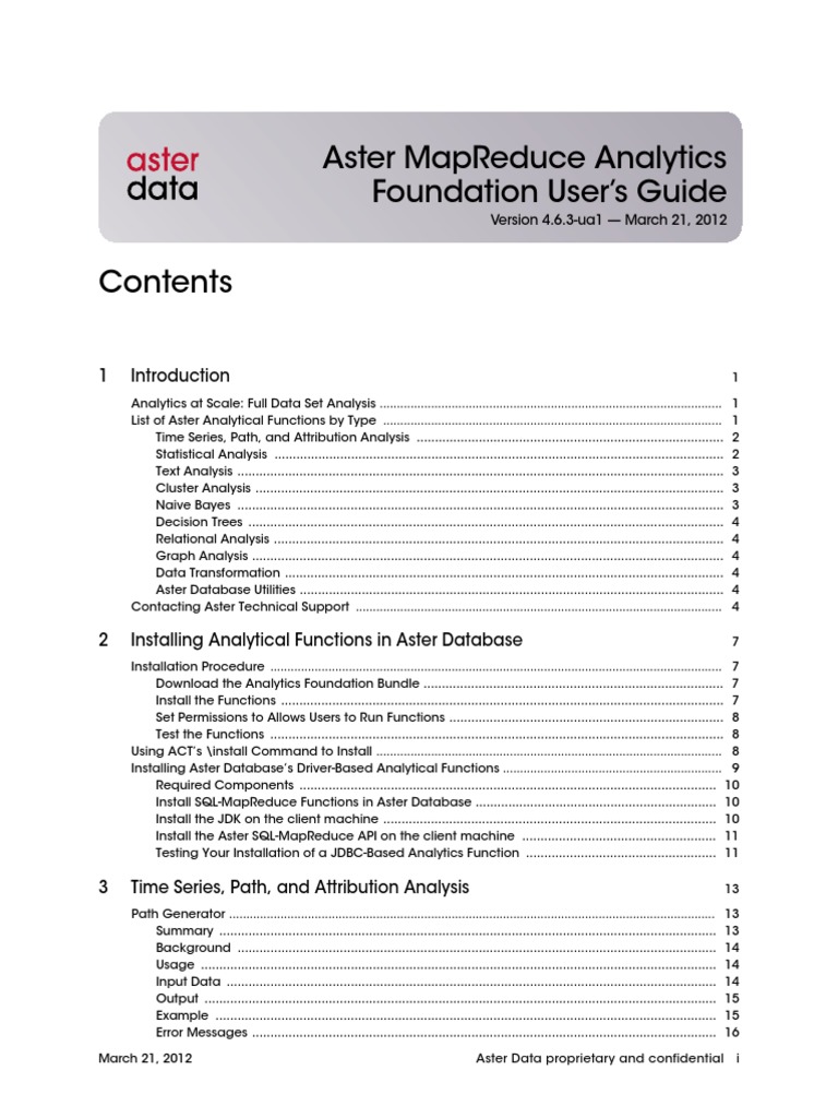 Aster Analytics Foundation 0463 Preview | PDF | X Path | Analytics Aster Analytics Foundation 0463 Preview | PDF | X Path | Analytics