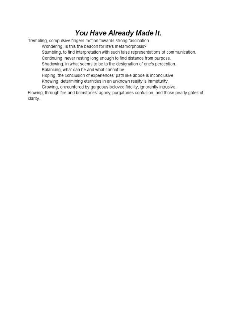 Journey of Self-Discovery Poem | PDF