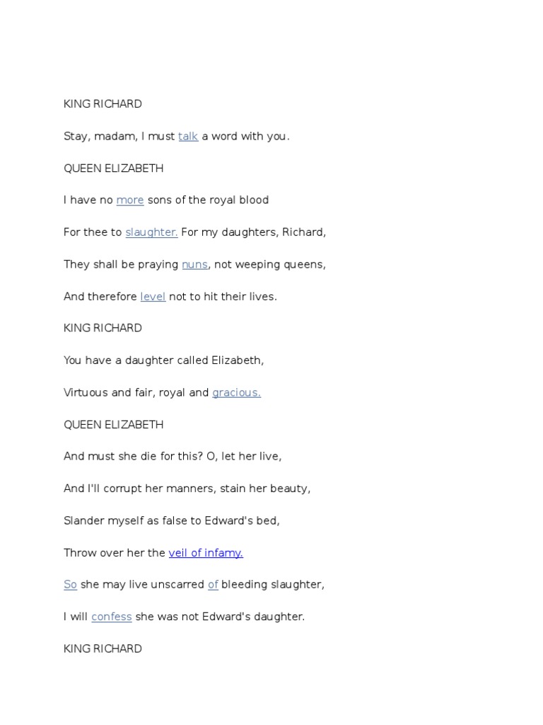 Richard III Script With Cuts | PDF | Elizabeth I Of England | Thou