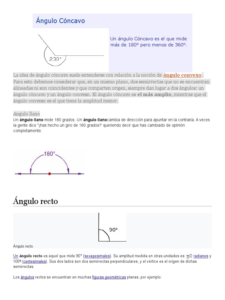 Ángulo Cóncavo | PDF | Ángulo | Geometría euclidiana