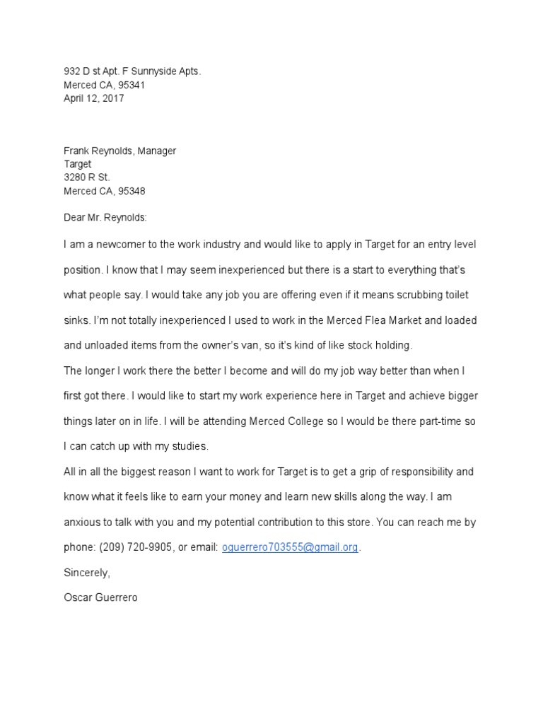 Coverletter | PDF | Career & Growth | Business