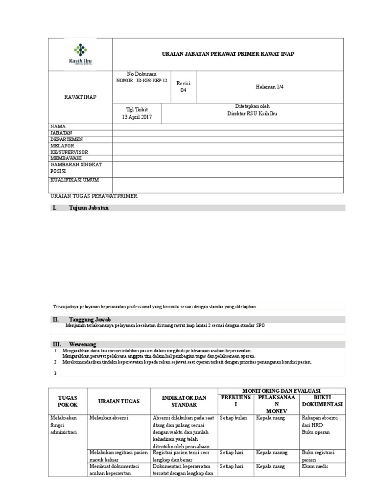 Contoh Job Desk Karu Jilid Format | PDF