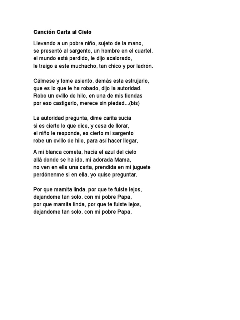 Carta Al Cielo Pdf Poesía