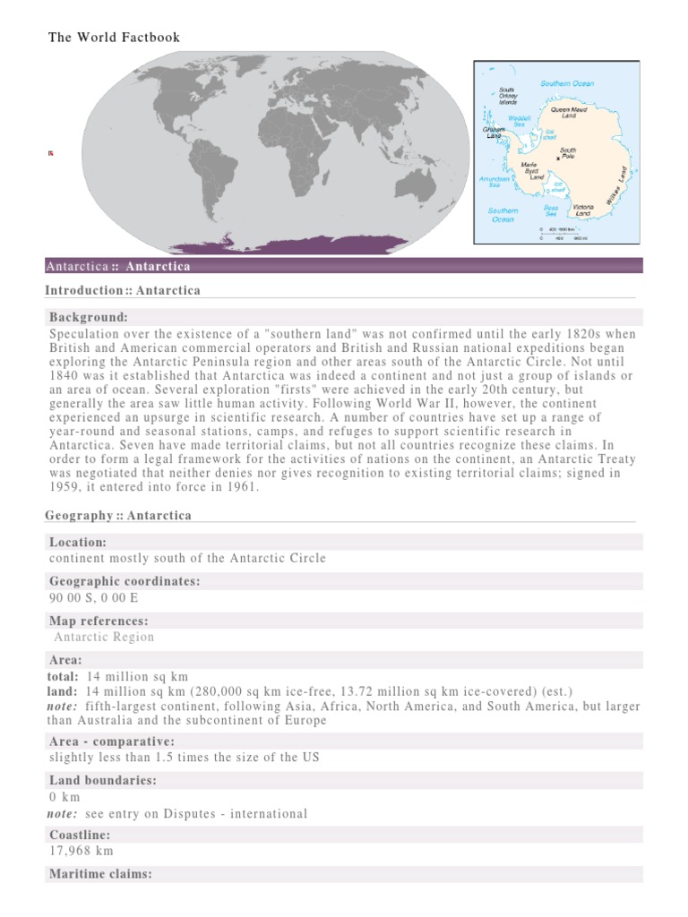 The World Factbook: Antarctica:: Antarctica | PDF | Antarctica ...