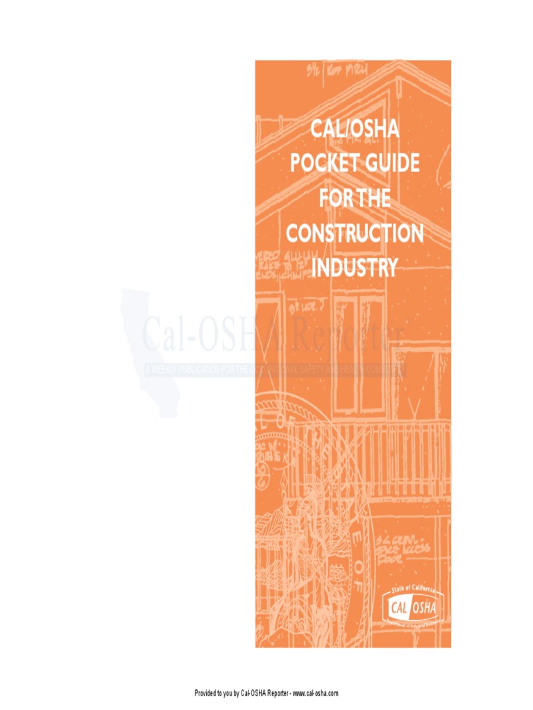 Cal-OSHA Construction Pocket Guide | PDF | Occupational Safety And ...