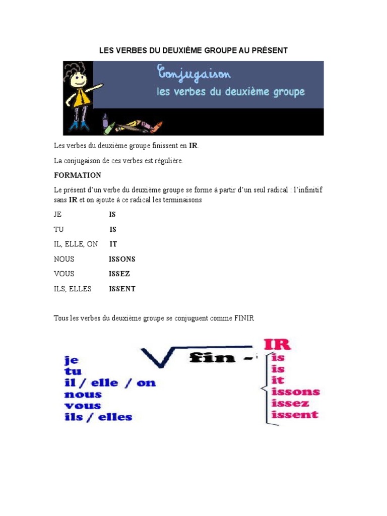 Les Verbes Du Deuxième Groupe Au Présent | PDF