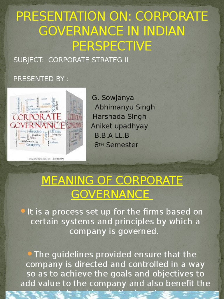 Corporate Strategy Project | PDF | Corporate Governance | Governance