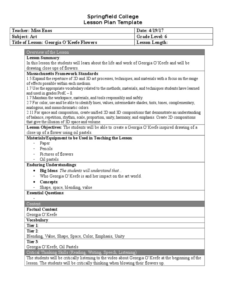 Educ Lesson Plan Template | PDF | Composition (Visual Arts) | Lesson Plan