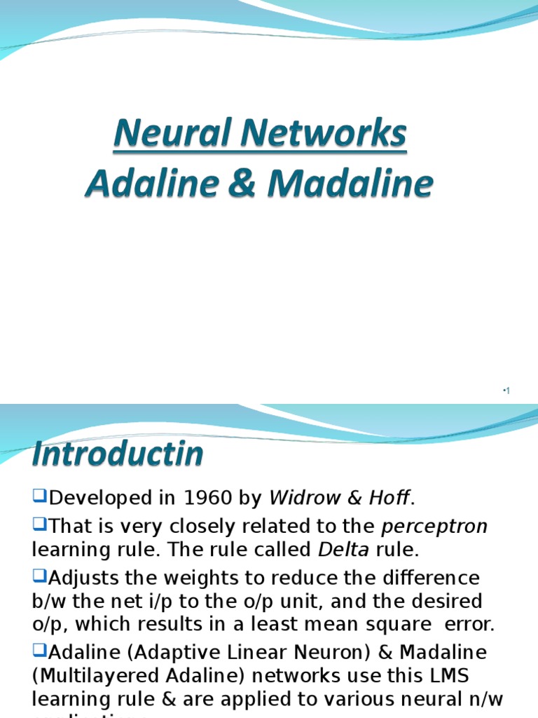 Adaline and Madaline Neural Networks | PDF | Artificial Intelligence ...