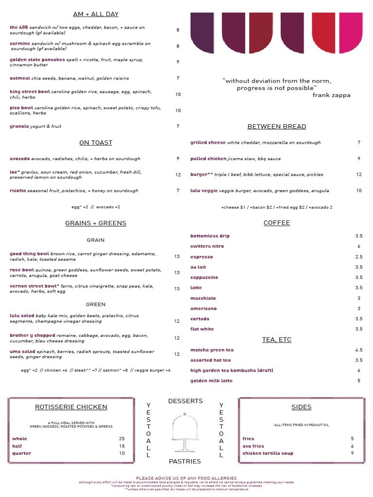 Lulu Menu Draft 4 | PDF