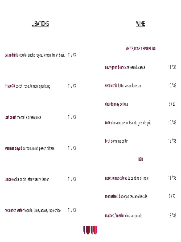 Libations Wine: Palm Drink Sauvignon Blanc Verdicchio Chardonnay Rose ...