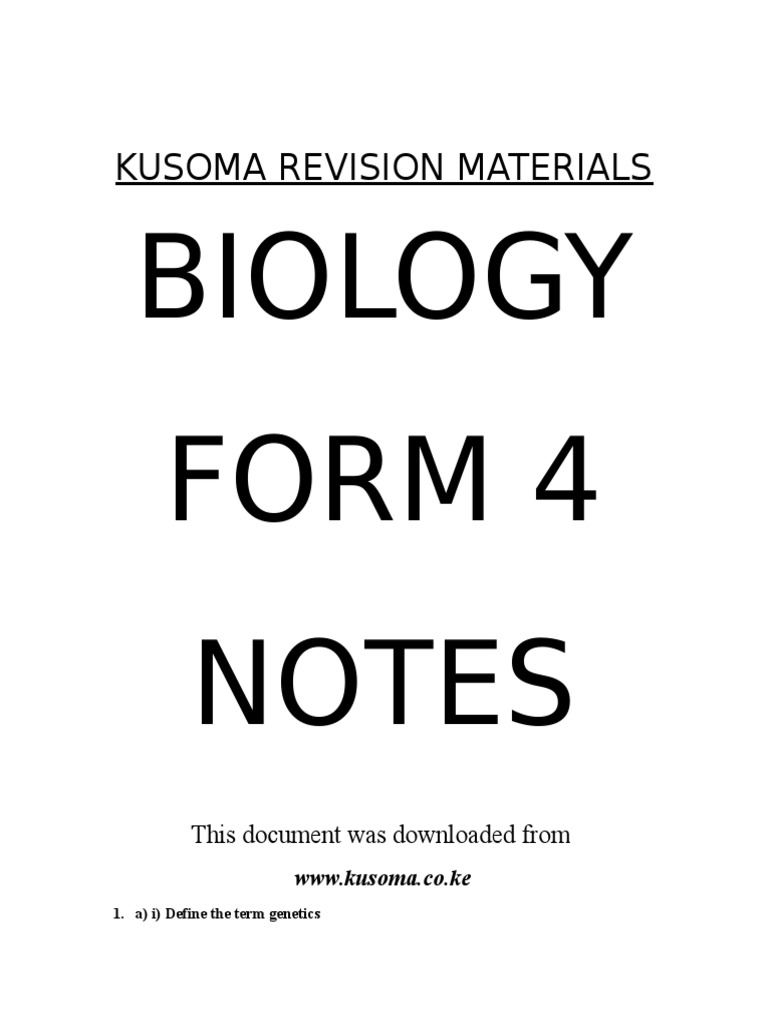 Biology Form 4 Notes | Dominance (Genetics) | Zygosity