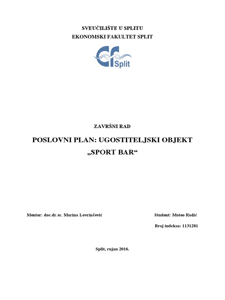 Poslovni Plan | PDF