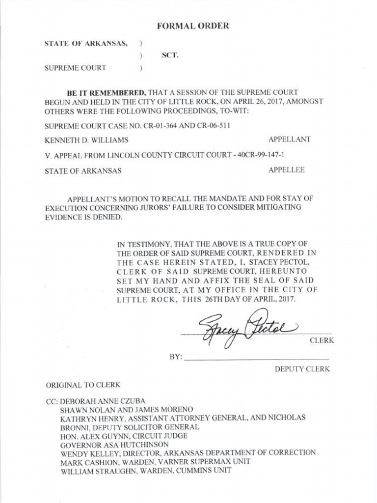 CR-01-364 06-511 Formal Order | Download Free PDF | Courts | Judiciaries