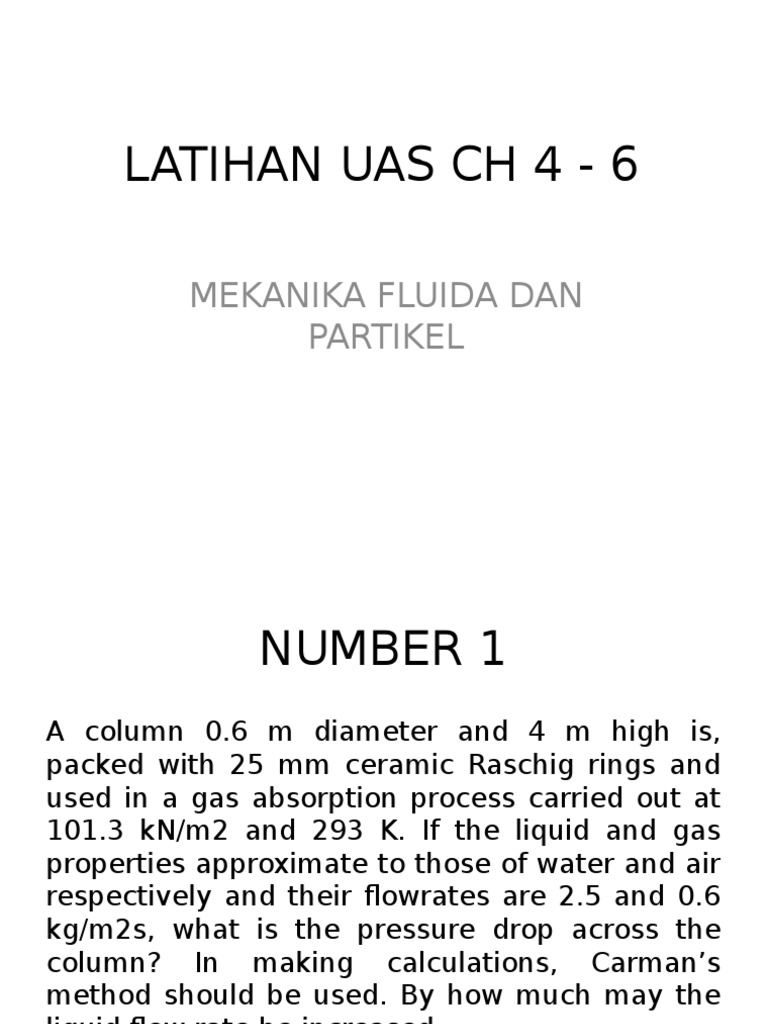 Latihan Uas CH 4-6 | PDF | Fluidization | Density