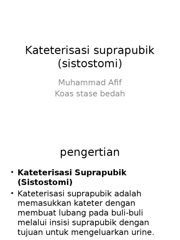 Kateterisasi Suprapubik | PDF