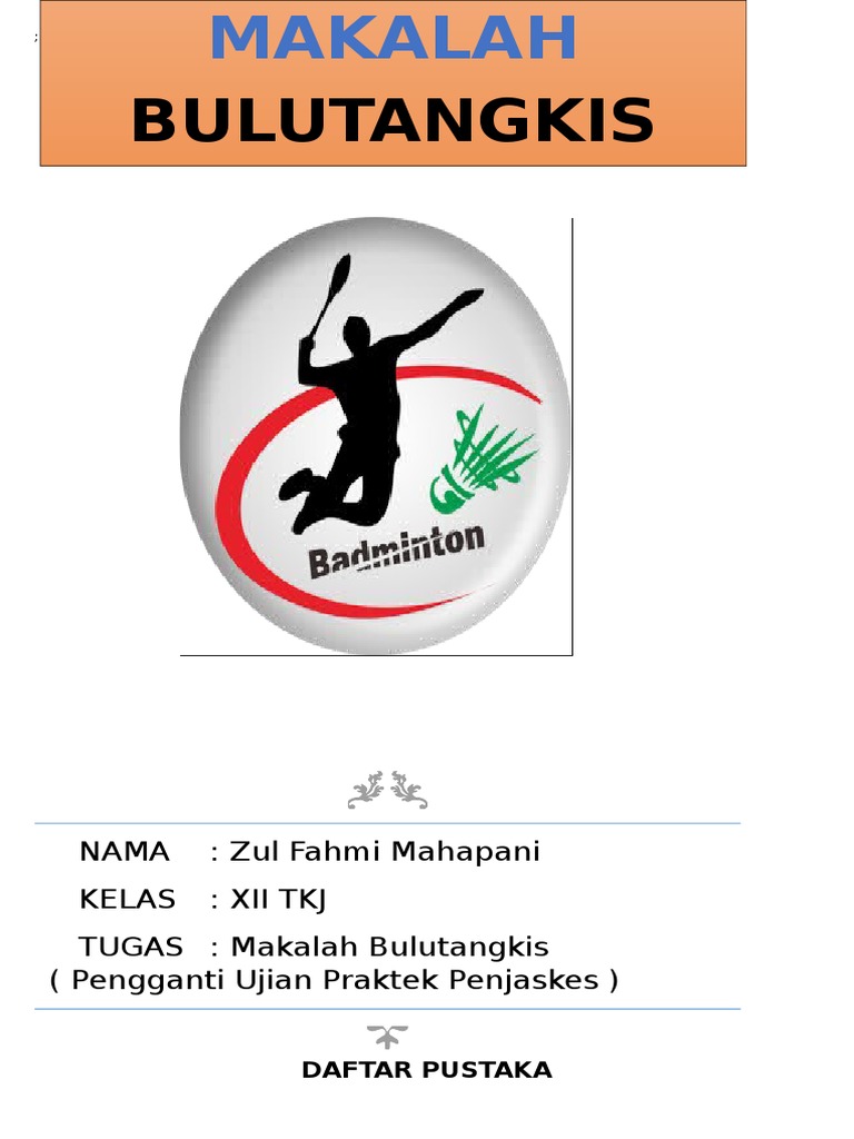 Cover Makalah Bulutangkis (Badminton) | PDF