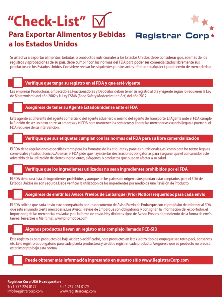 Checklist para Exportar A Los EE - Uu. | PDF