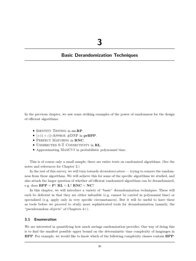 Basic Derandomization Techniques | PDF | Time Complexity | Computational Complexity Theory