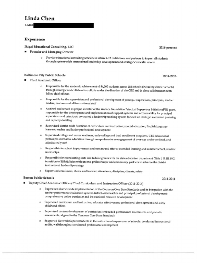 Resume of Linda Chen | PDF