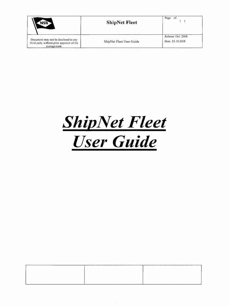 ShipNet Fleet | PDF
