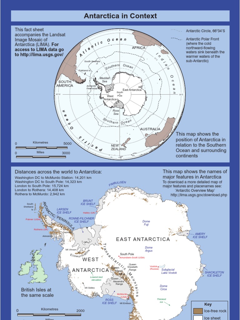 Antarcticamaps&Facts | PDF | Antarctica | Geomorphology