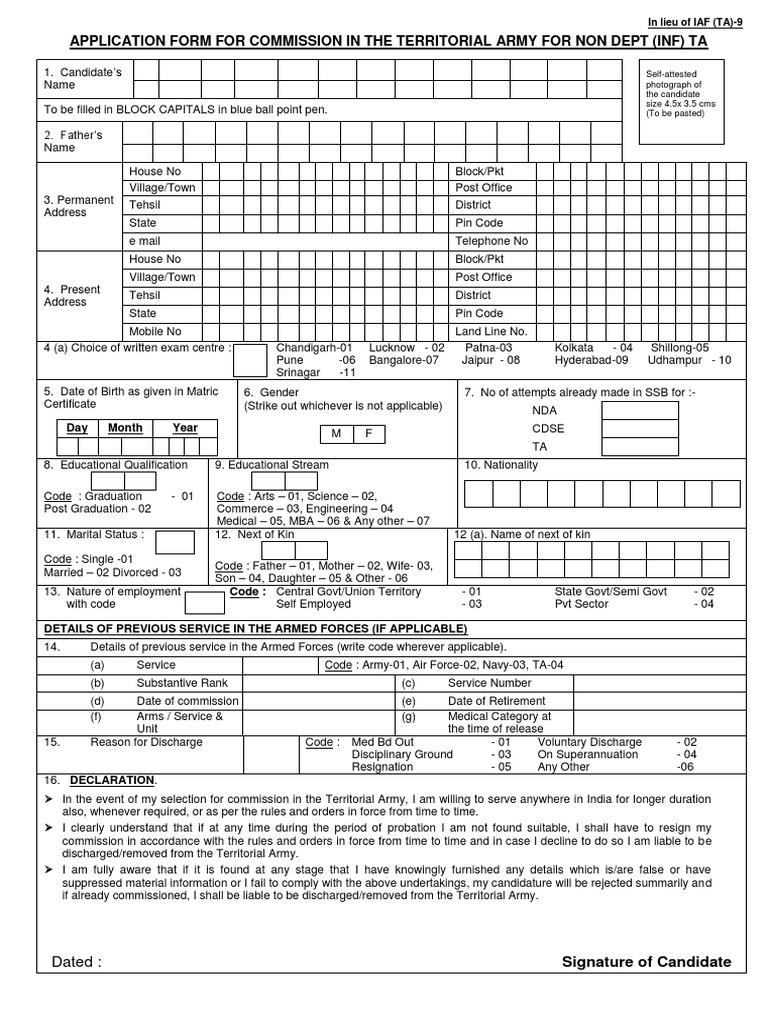 TAapplicationform250516 PDF | PDF | Military Discharge | Justice