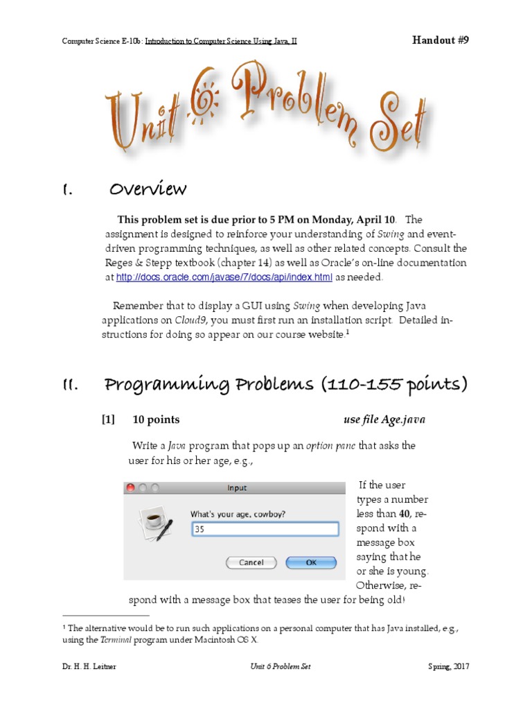 Problem Set 6 No9.e10b.2017 | PDF | Model–View–Controller | Java (Programming Language)