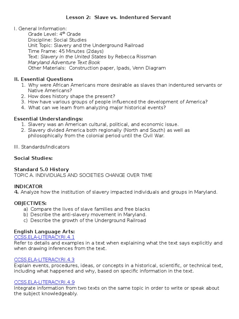 Lesson Plan 2 | PDF | Slavery | Slavery In The United States