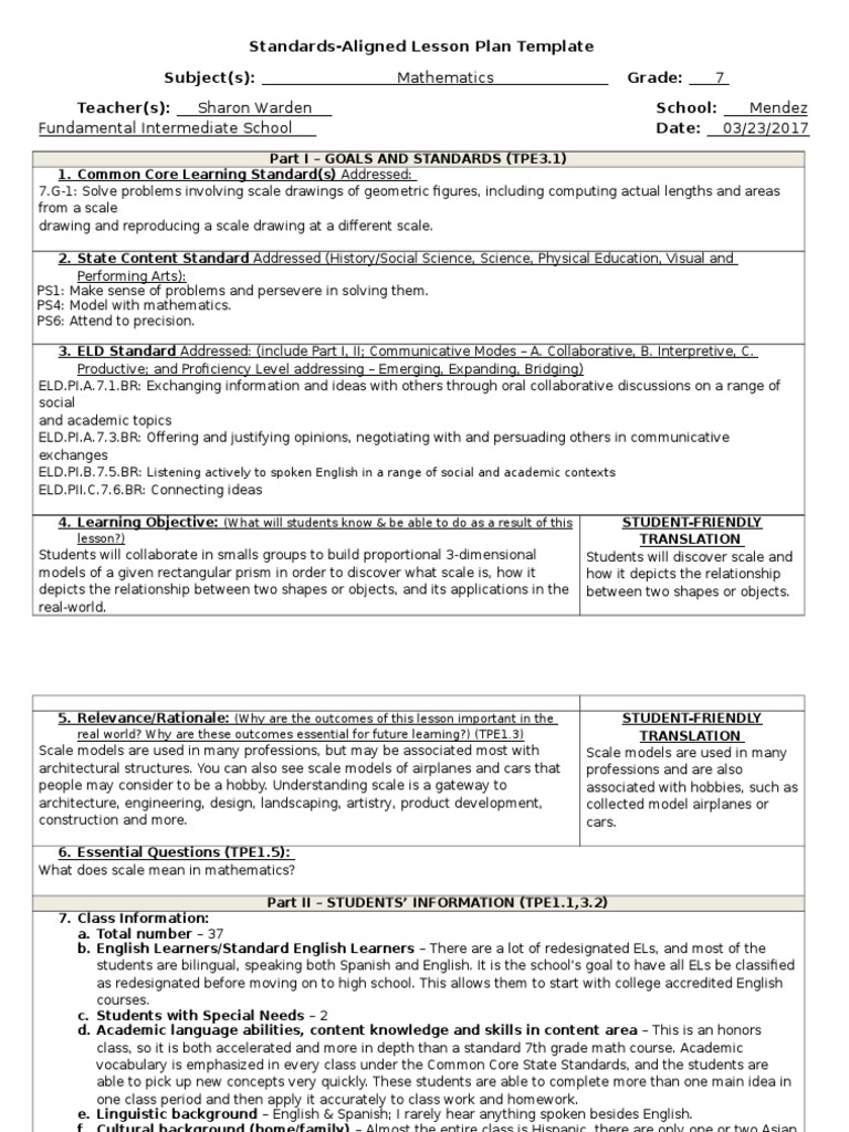 Scale Lesson Plan | PDF | Educational Assessment | Homework