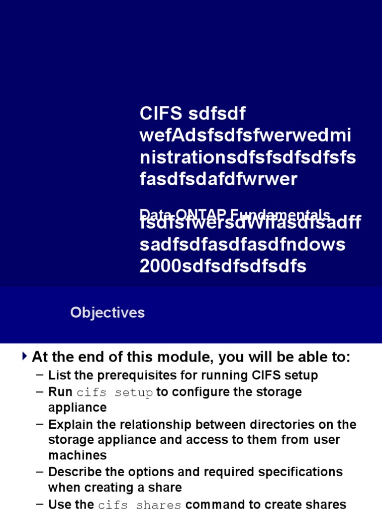 CIFS Setup and Configuration Guide | PDF