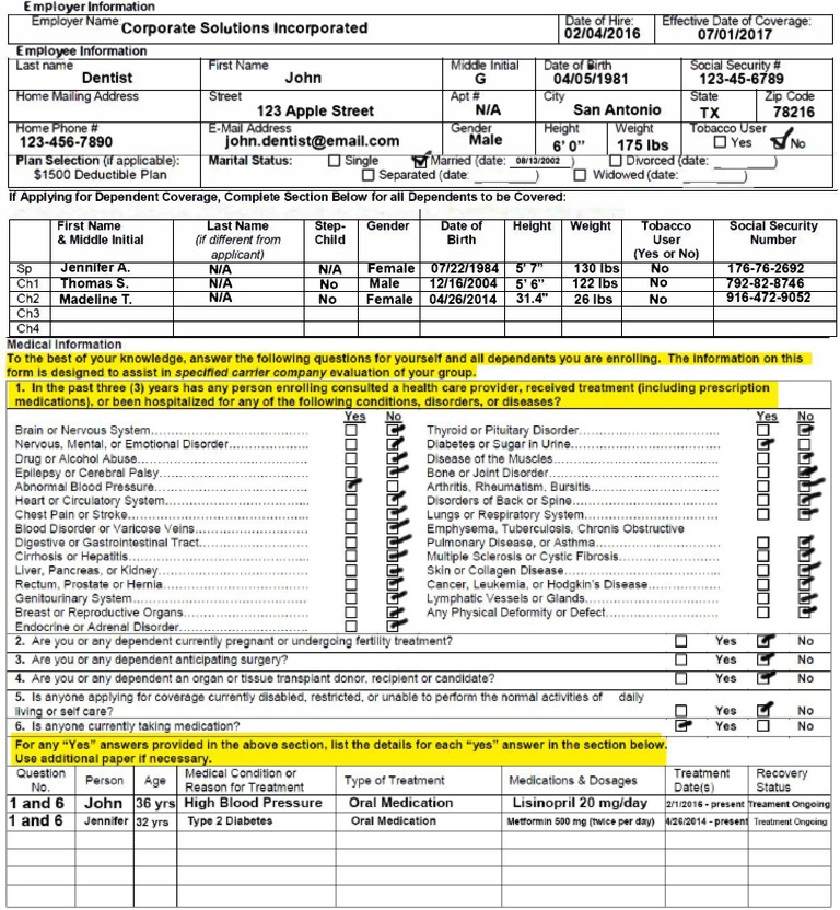 Filled PHQ Example | PDF