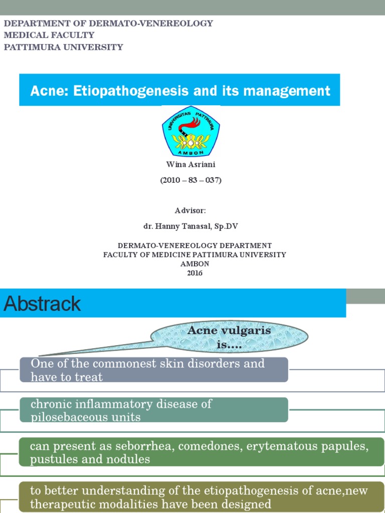 Acne: Etiopathogenesis and Its Management: Department of Dermato ...