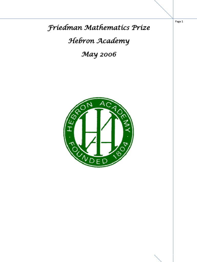 Friedman Mathematics Prize - Exam 2006 | PDF | Trigonometric Functions ...