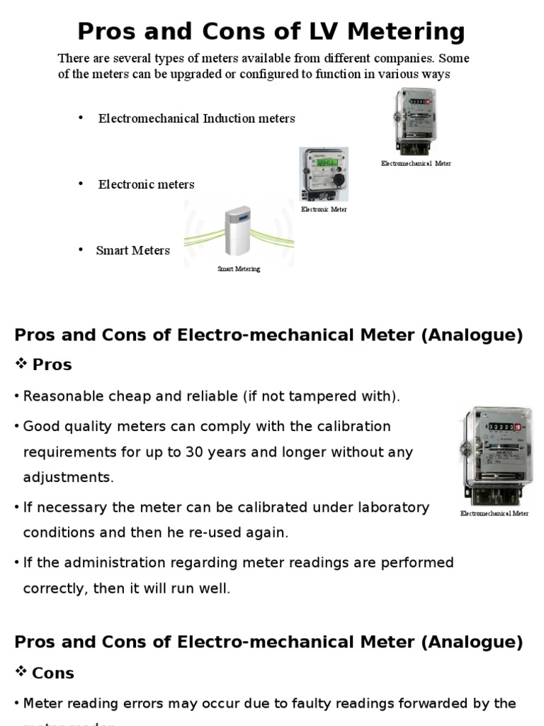 Pros and Cons of LV Metering | PDF | Electricity Generation ...
