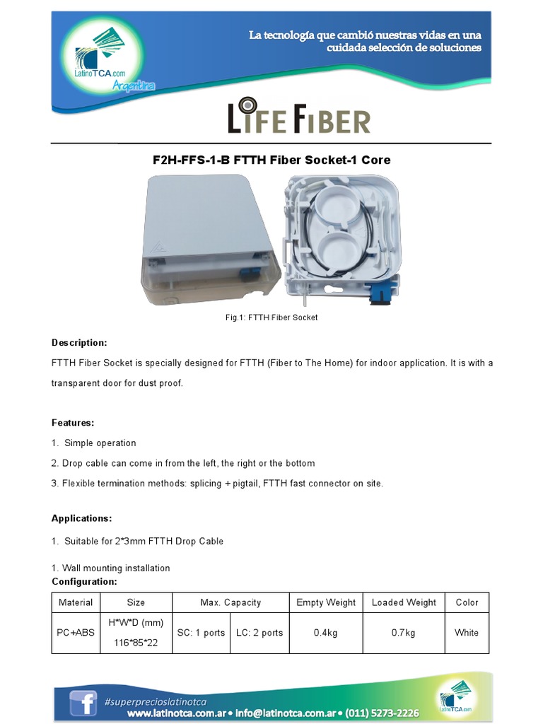 F2H-FFS-1-B FTTH (Con Tapa Acrilica) | PDF